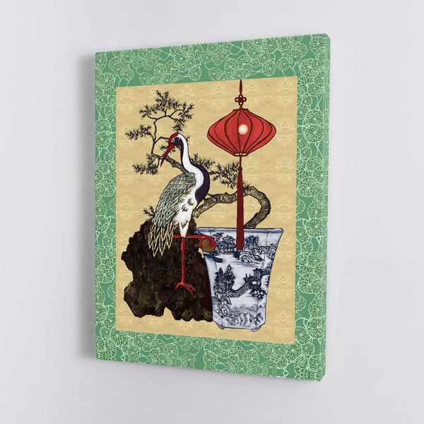 Longevity Crane with Nasturtium - Magna Canvas